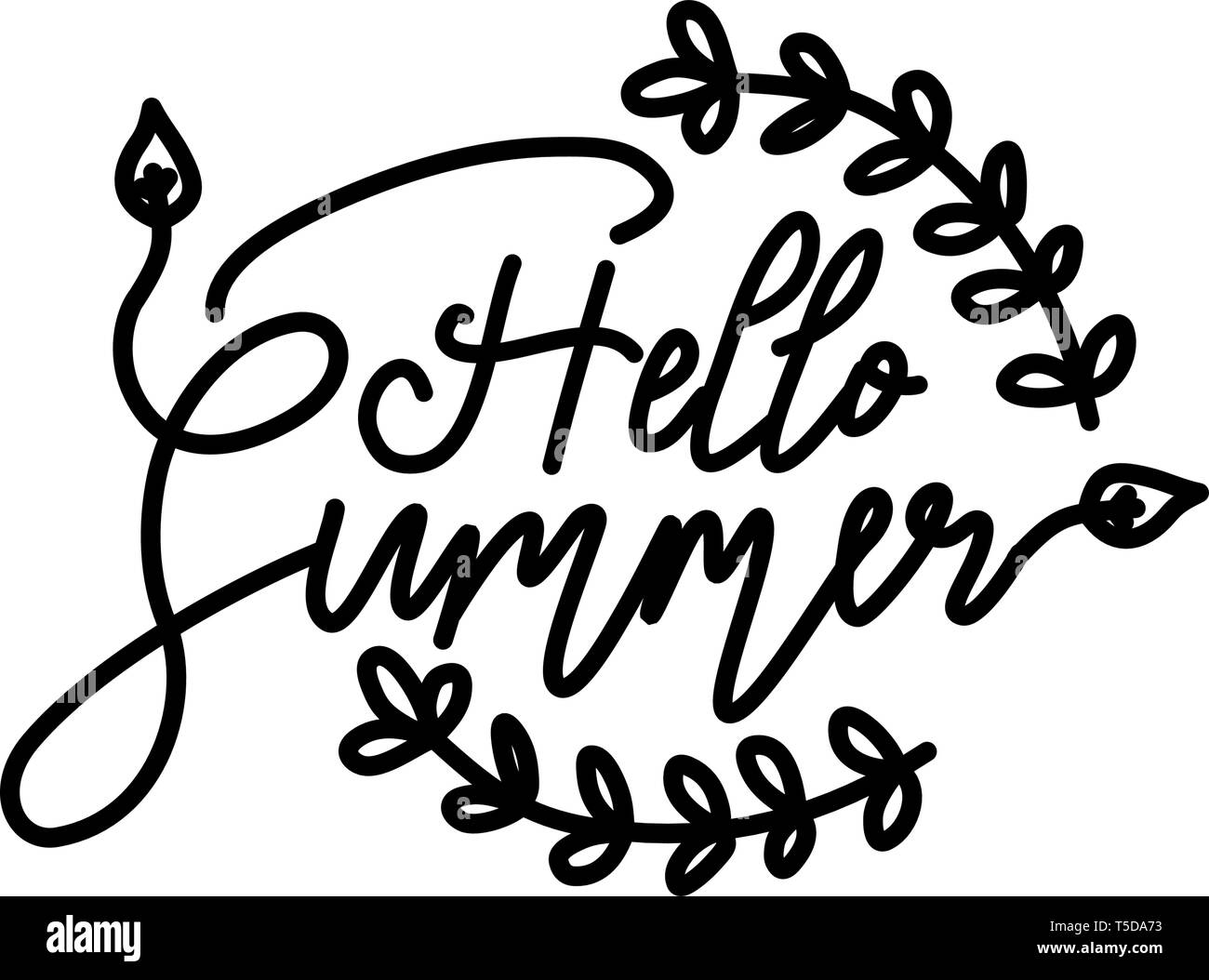 Hello Summer Script text Design Template Vector Stock Vector Image ...