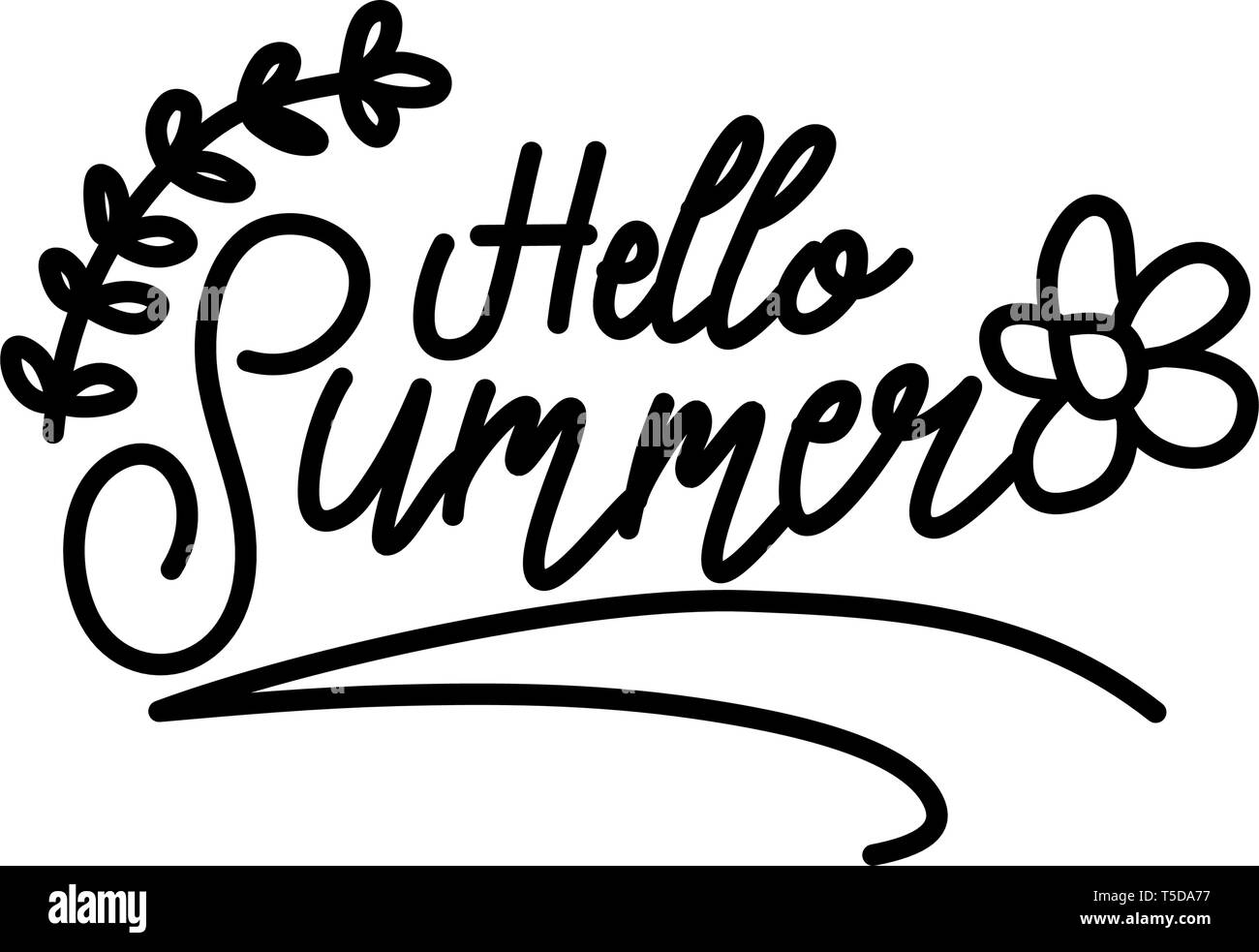 Hello Summer Script text Design Template Vector Stock Vector Image ...