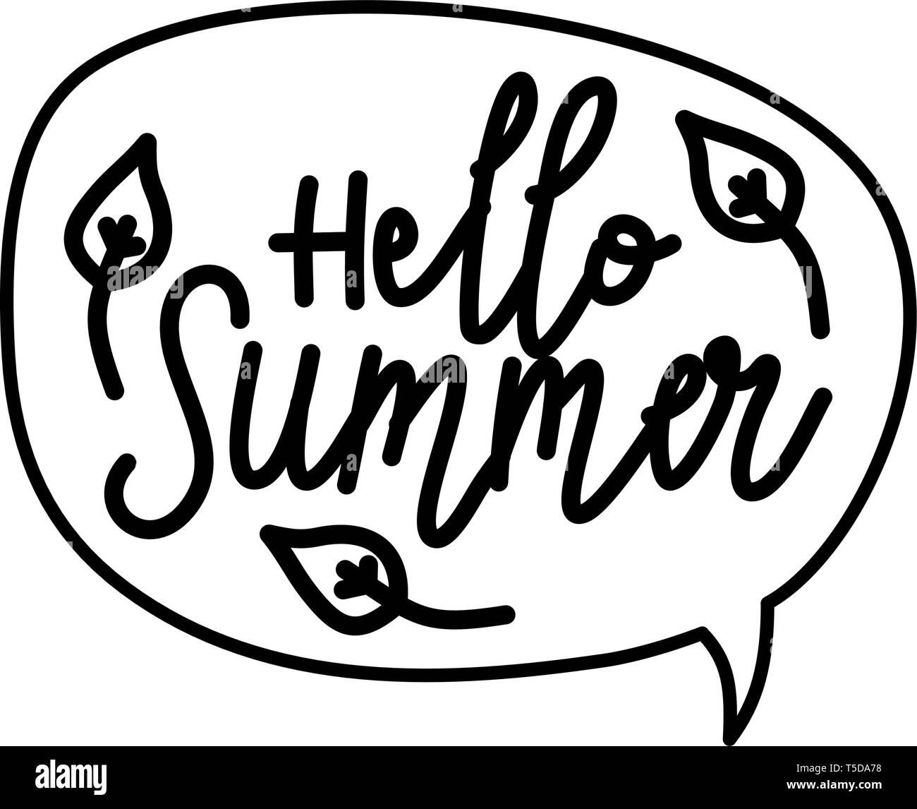 Hello summer vector design Black and White Stock Photos & Images - Alamy