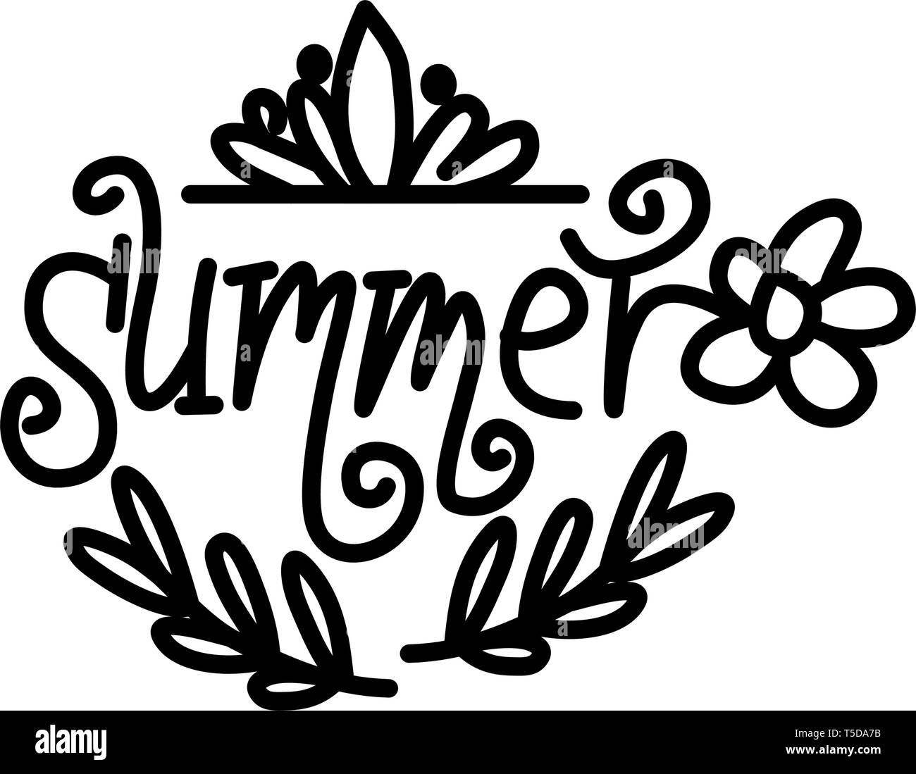 Hello Summer Script text Design Template Vector Stock Vector Image ...