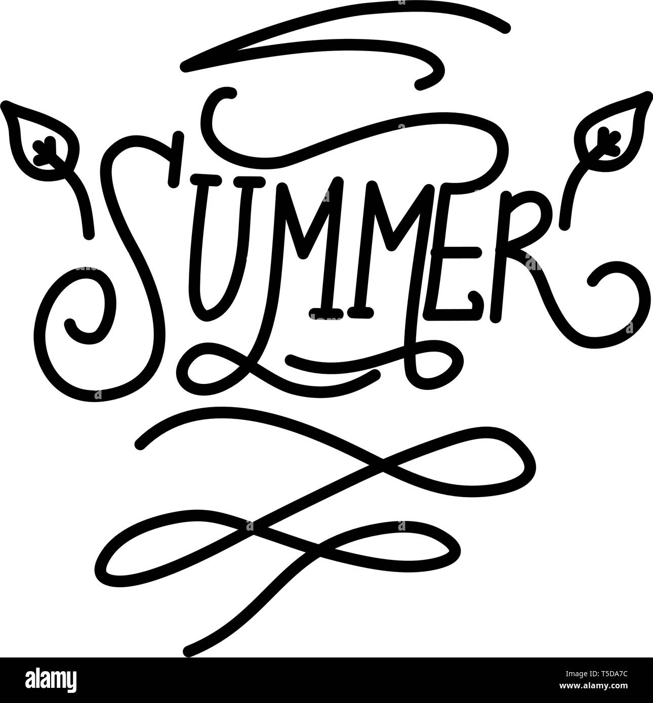 Hello Summer Script text Design Template Vector Stock Vector Image ...
