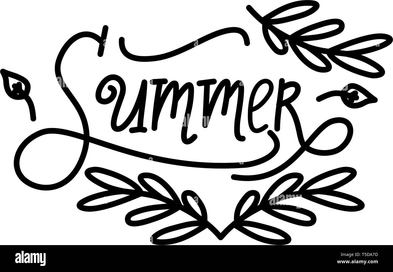 Hello Summer Script text Design Template Vector Stock Vector Image ...