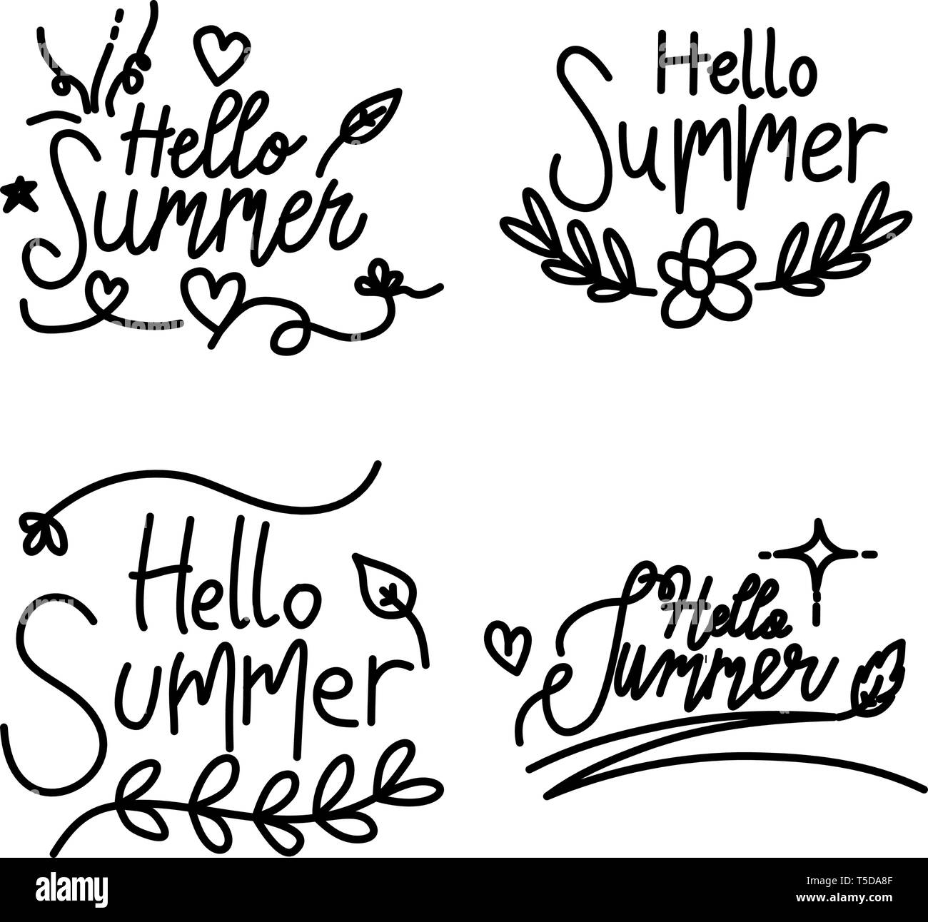 Summer Script Text Template Vector Stock Vector Image & Art - Alamy