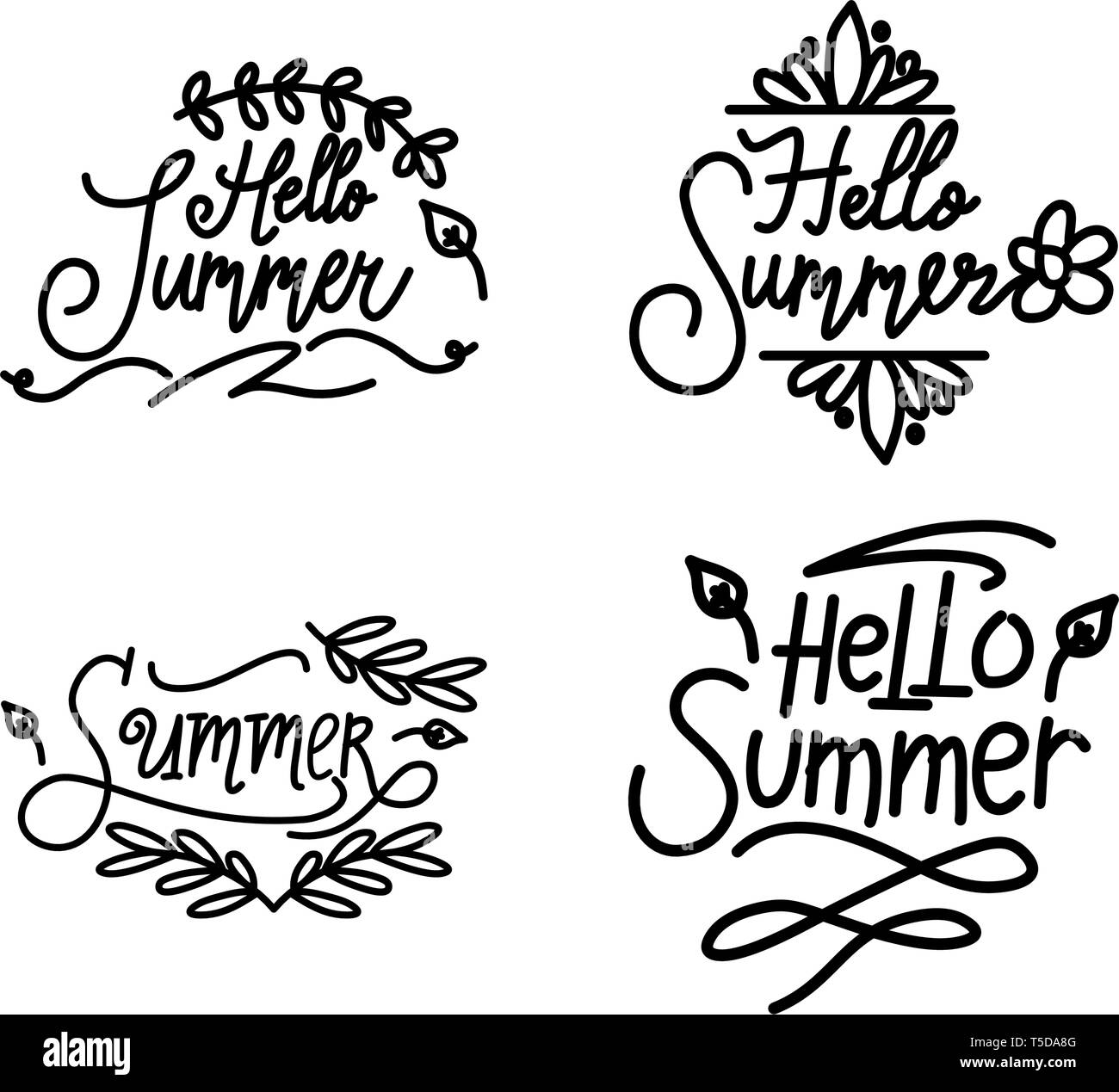 Summer Script Text Template Vector Stock Vector Image & Art - Alamy