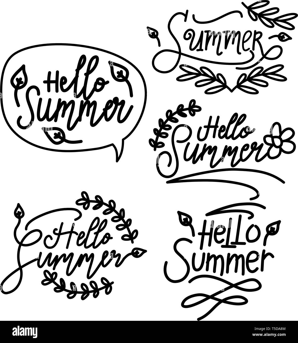 Summer Script Text Template Vector Stock Vector Image & Art - Alamy