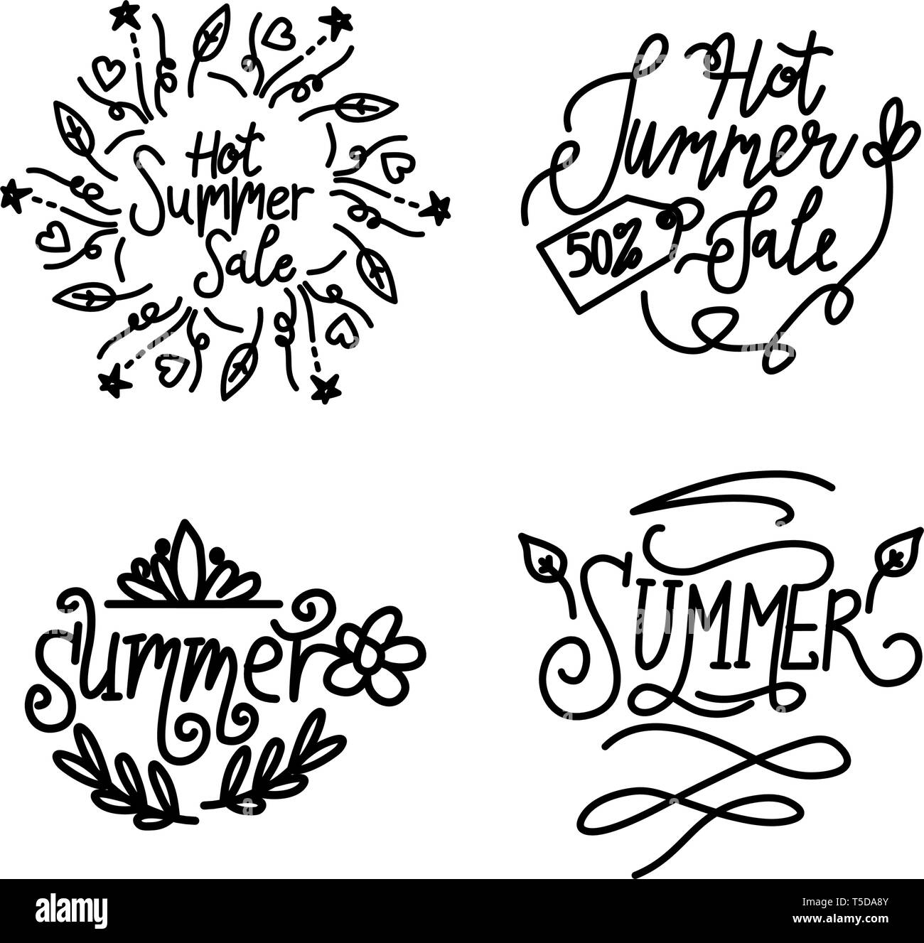 Summer Script Text Template Vector Stock Vector Image & Art - Alamy