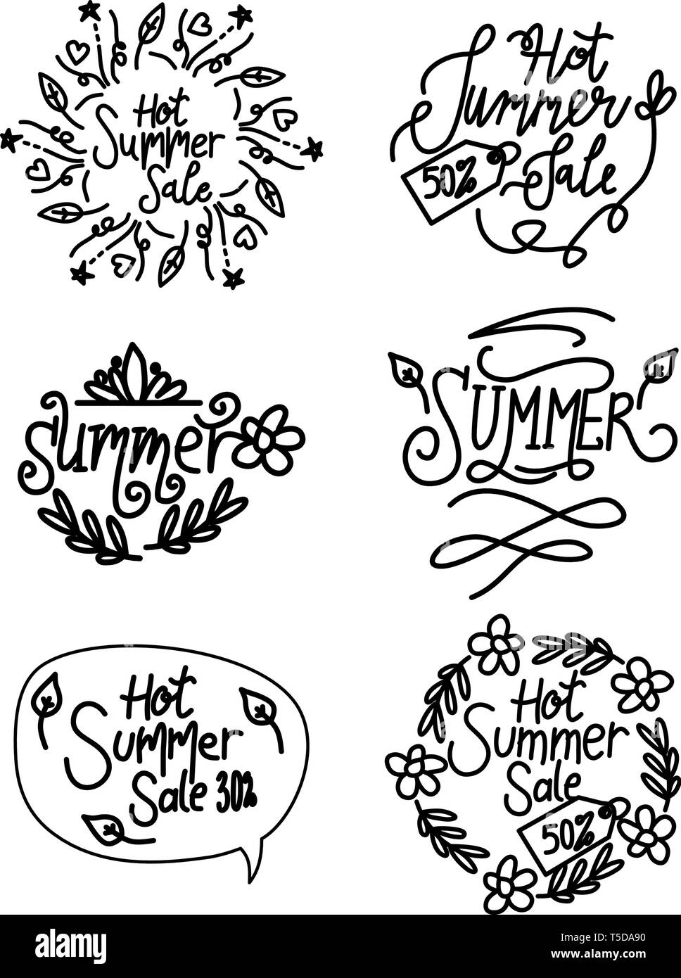Summer Script Text Template Vector Stock Vector Image & Art - Alamy