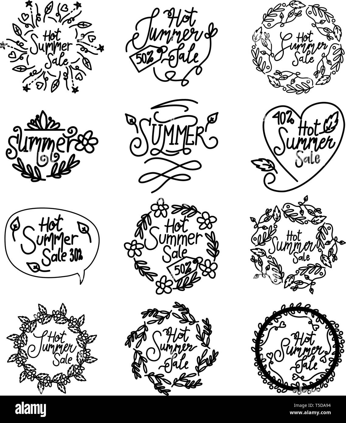 Summer Script Text Template Vector Stock Vector Image & Art - Alamy