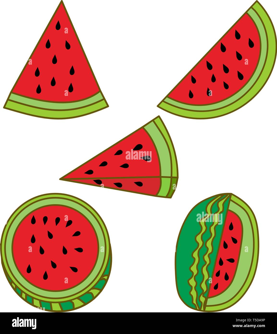Watermelon Fruit Template Vector Flat Stock Vector Image & Art - Alamy