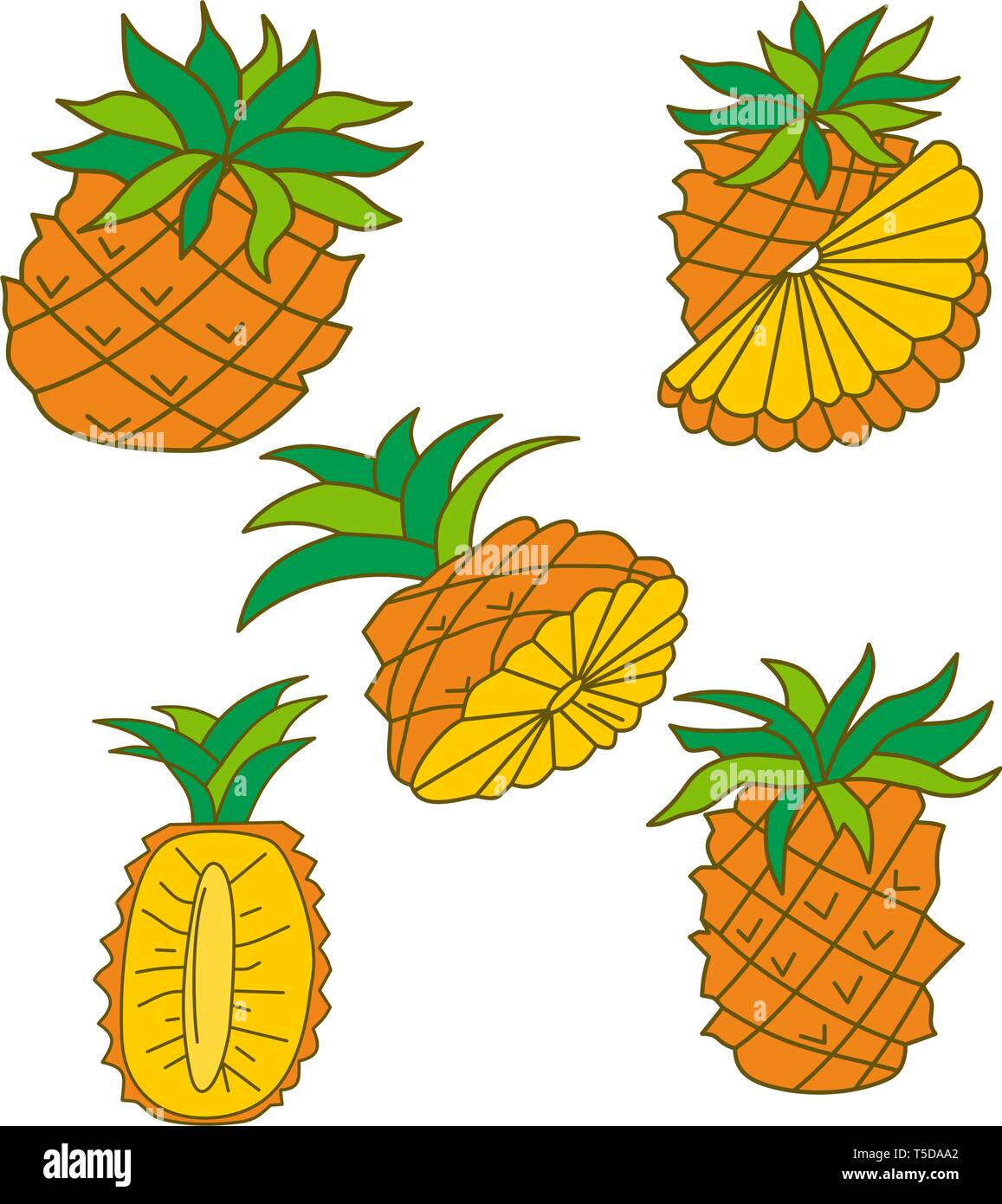 Pineapple fruit icon template Cut Out Stock Images & Pictures - Alamy