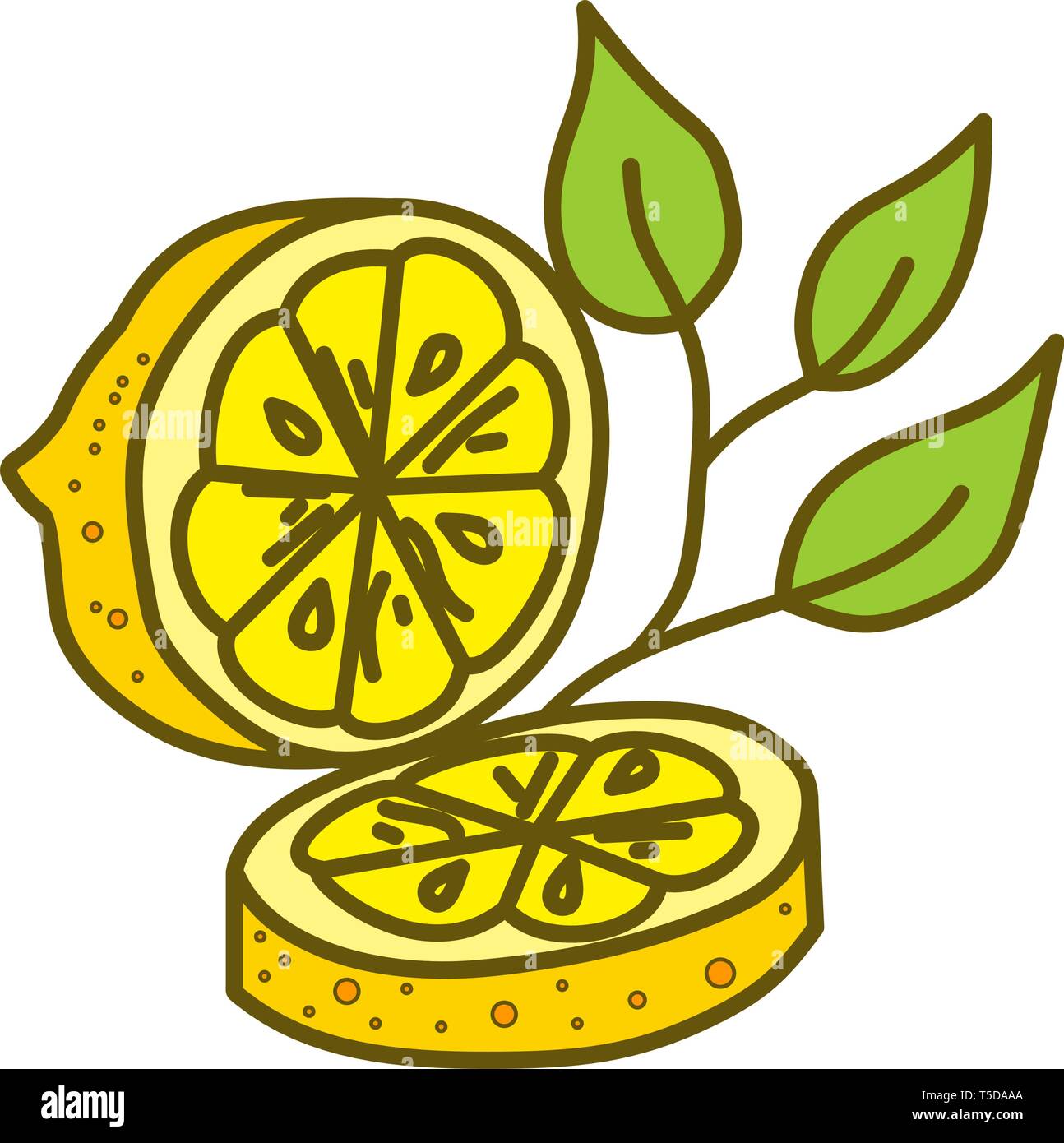 Lemon Fruit Design Template Vector Flat Stock Vector Image & Art - Alamy