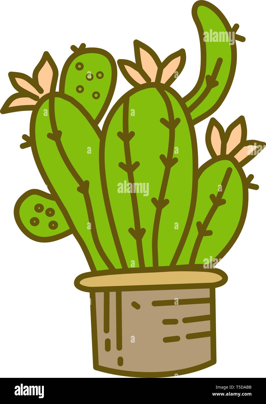 Cactus Pot Design Illustration Template Vector Stock Vector Image & Art ...