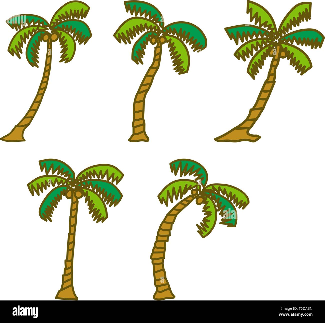 Coconut Tree Design Illustration Template Vector Stock Vector Image ...