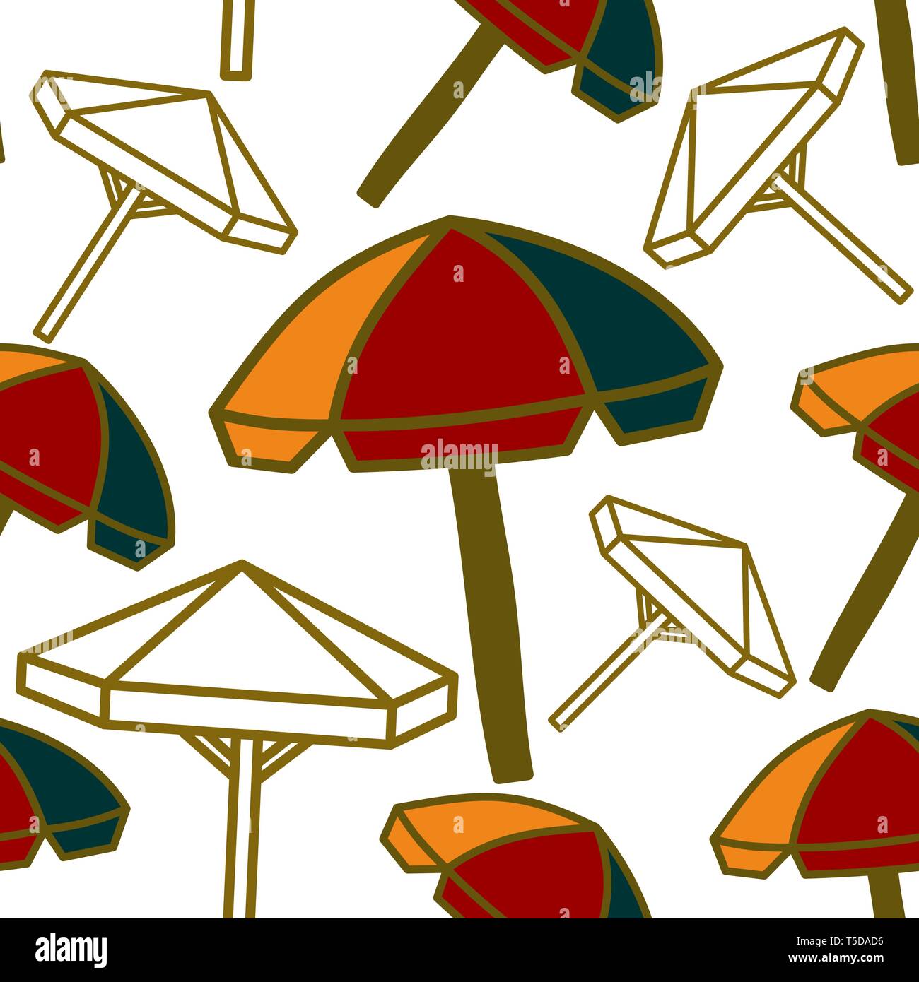 Umbrella Beach Pattern Seamless Design Template Vector Stock Vector ...