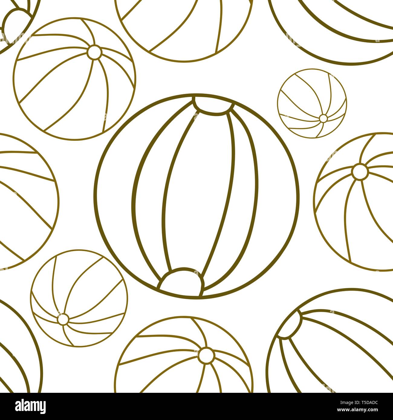 Ball Beach Pattern Seamless Design Template Vector Stock Vector Image ...