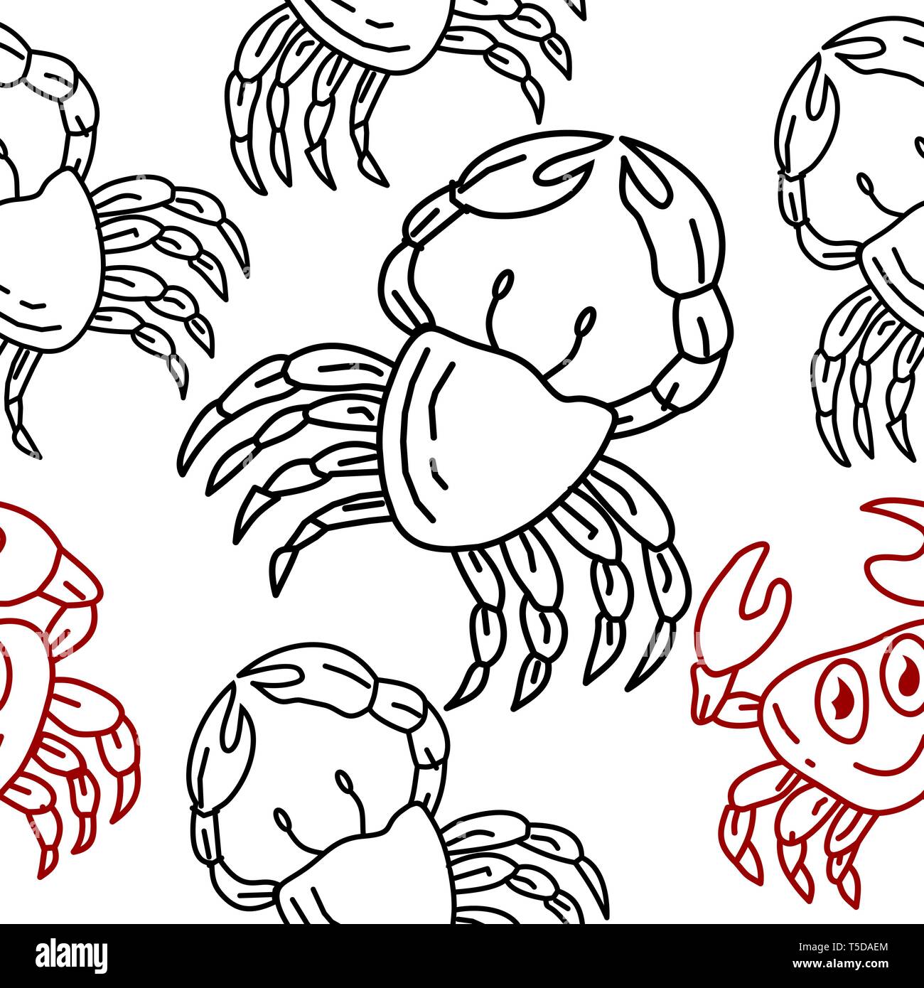 Crab Pattern Seamless Design Template Vector Stock Vector Image & Art ...