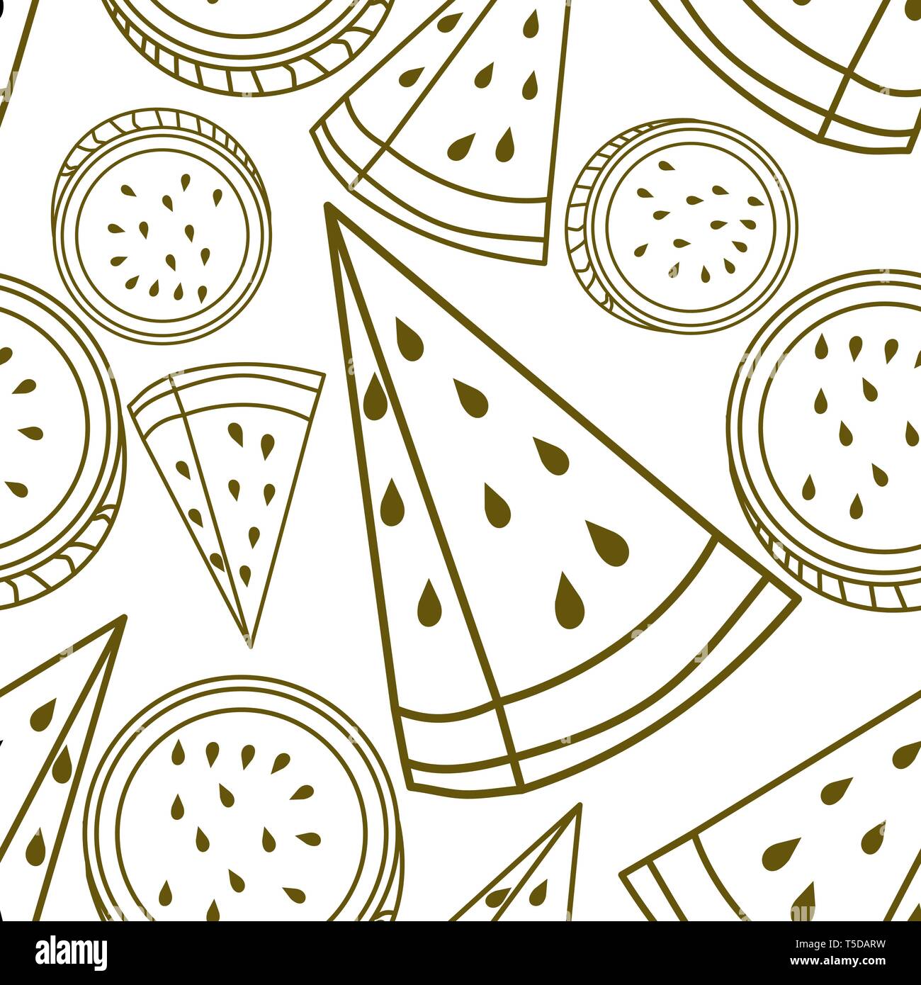 Watermelon Fruit Pattern Seamless Vector Template Stock Vector Image ...