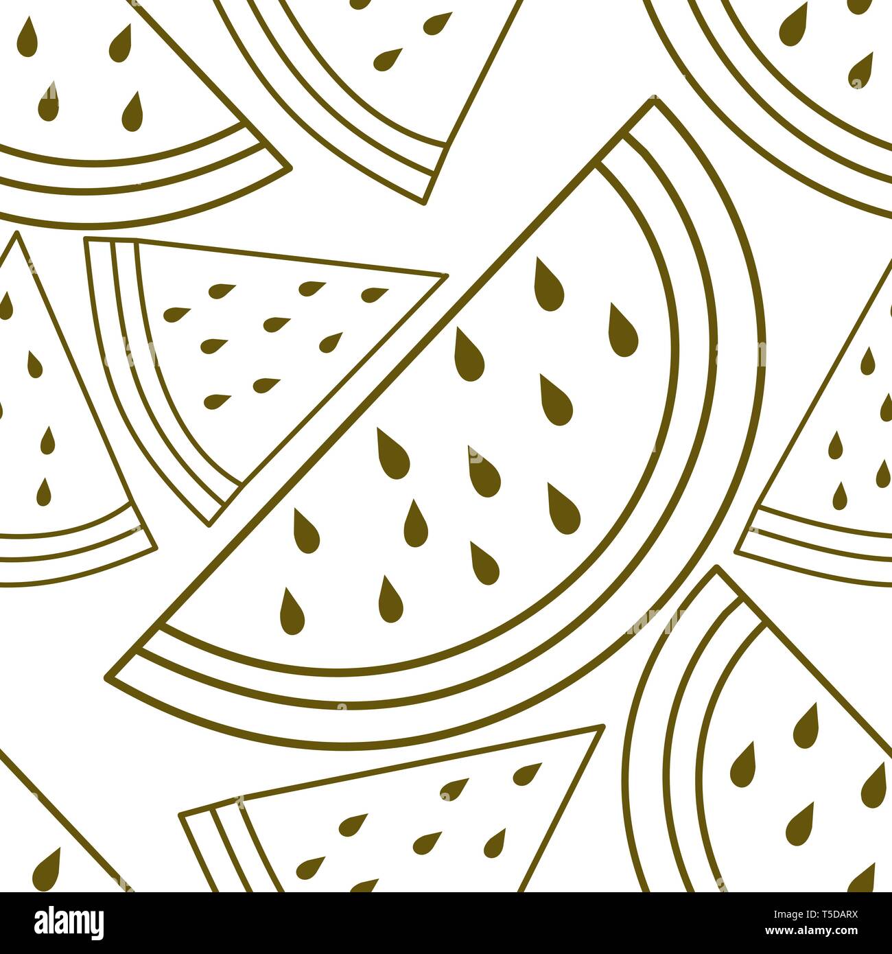 Watermelon Fruit Pattern Seamless Vector Template Stock Vector Image ...