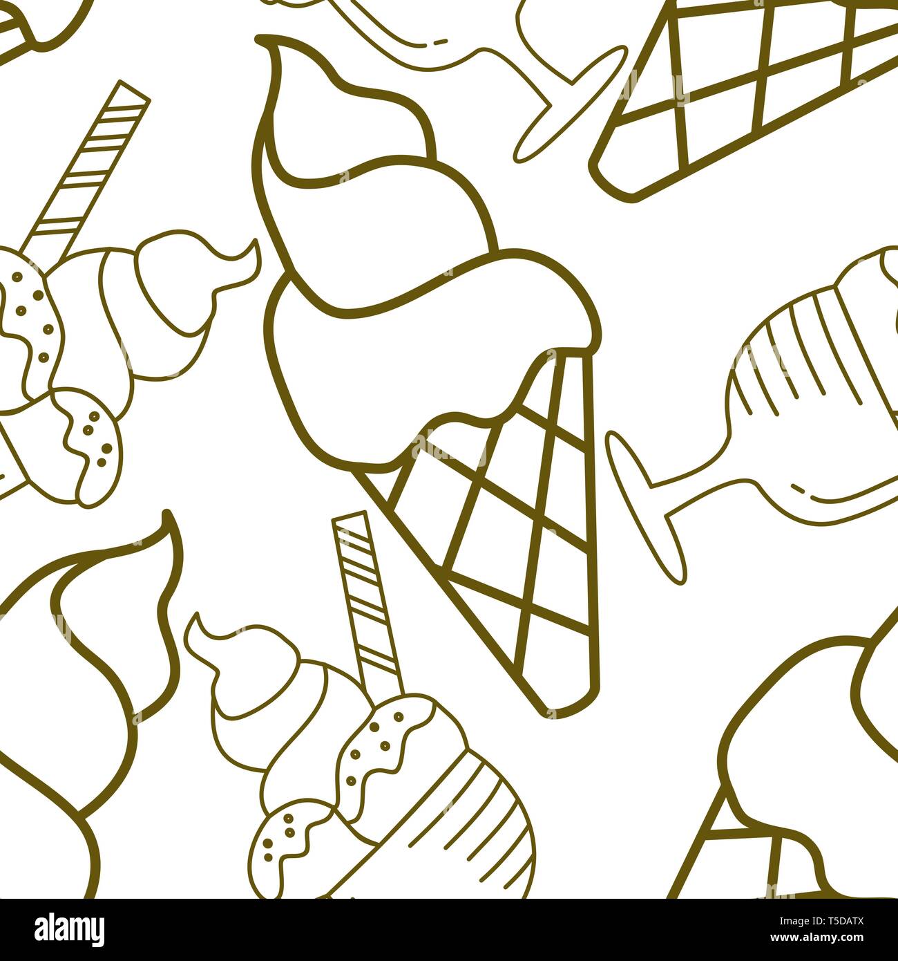 Ice Cream Pattern Seamless Vector Template Stock Vector Image & Art - Alamy