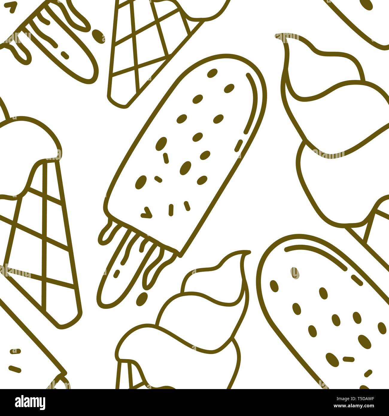 Ice Cream Pattern Seamless Vector Template Stock Vector Image & Art - Alamy