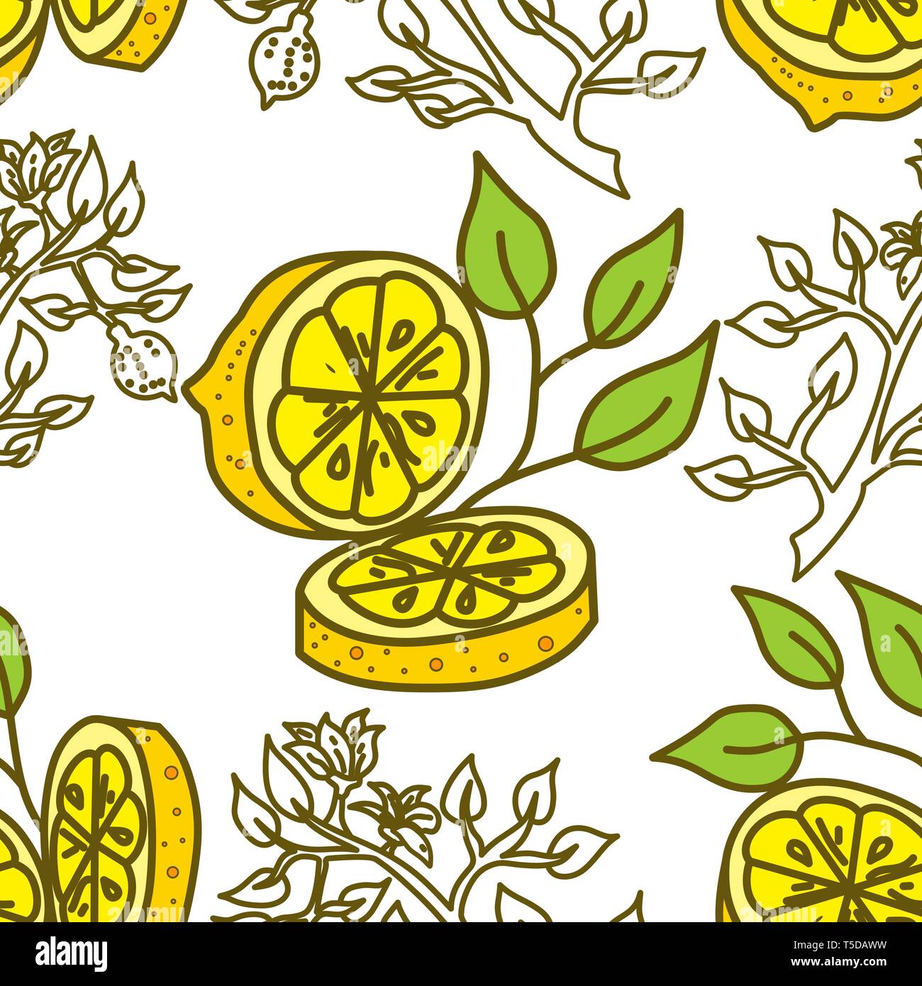 Vintage lemon tree Stock Vector Images - Alamy