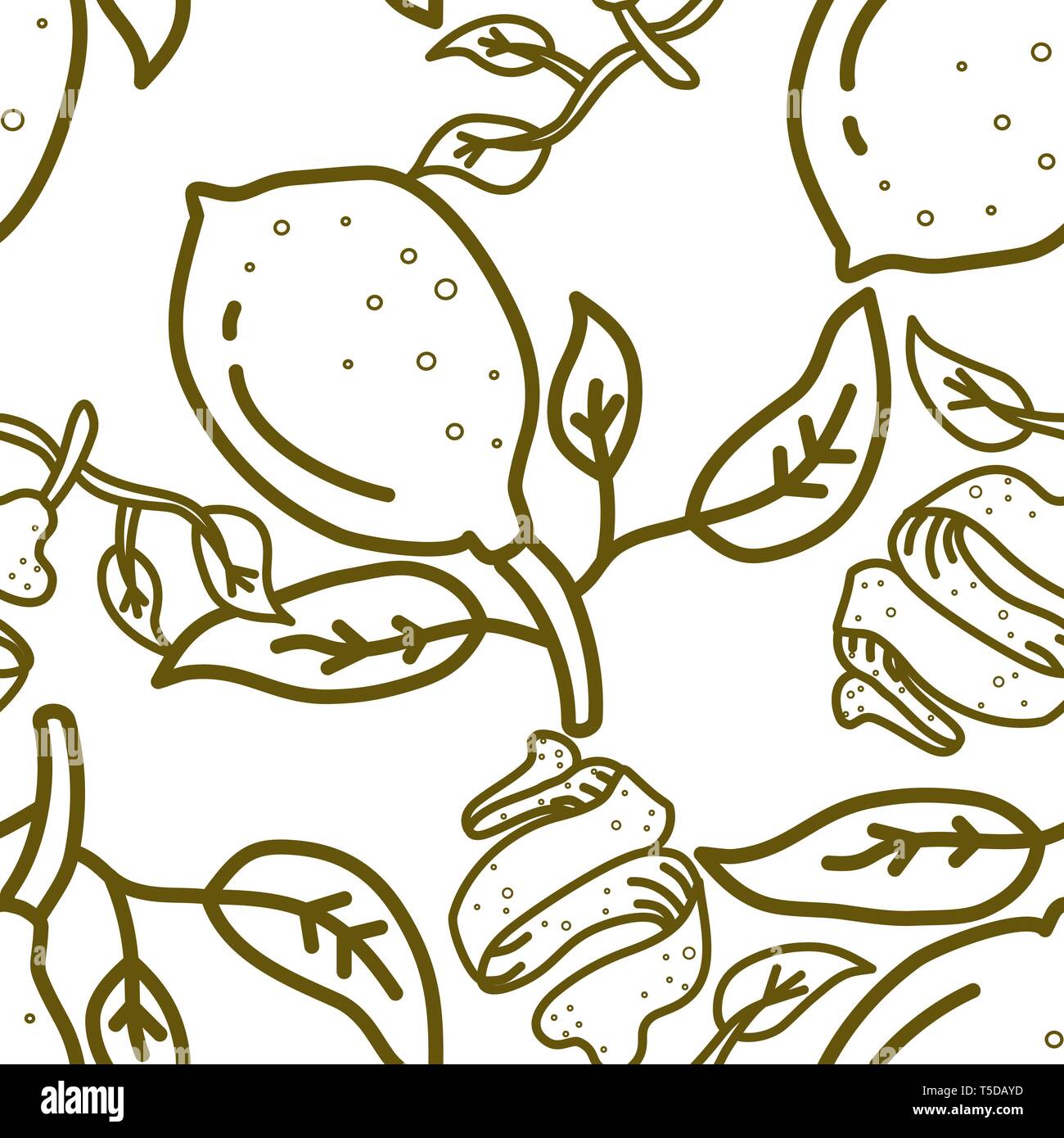 Lemon Fruit Pattern Seamless Vector Template Stock Vector Image & Art ...