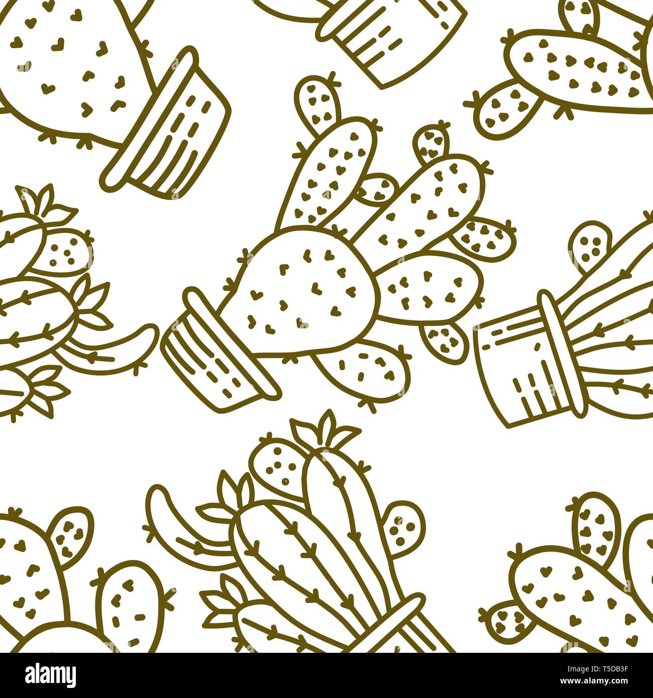Cactus Pattern Seamless Vector Template Stock Vector Image & Art - Alamy