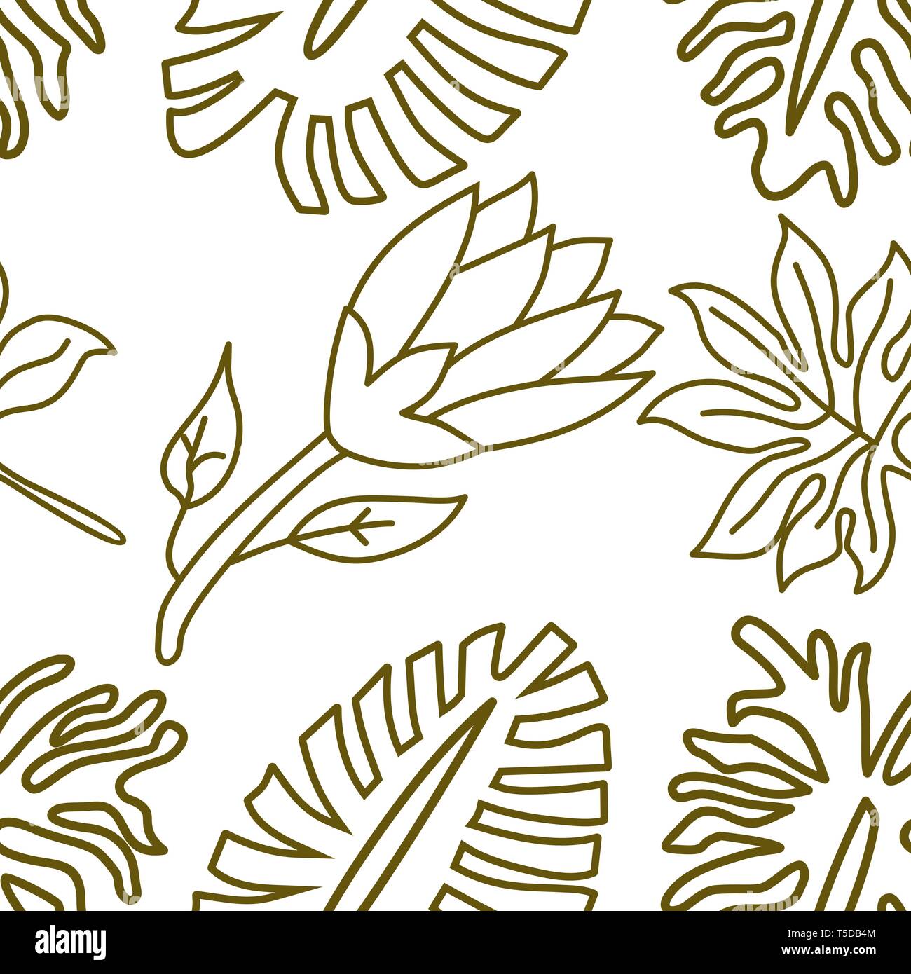 Flower Leaf Pattern Seamless Vector Template Stock Vector Image & Art ...