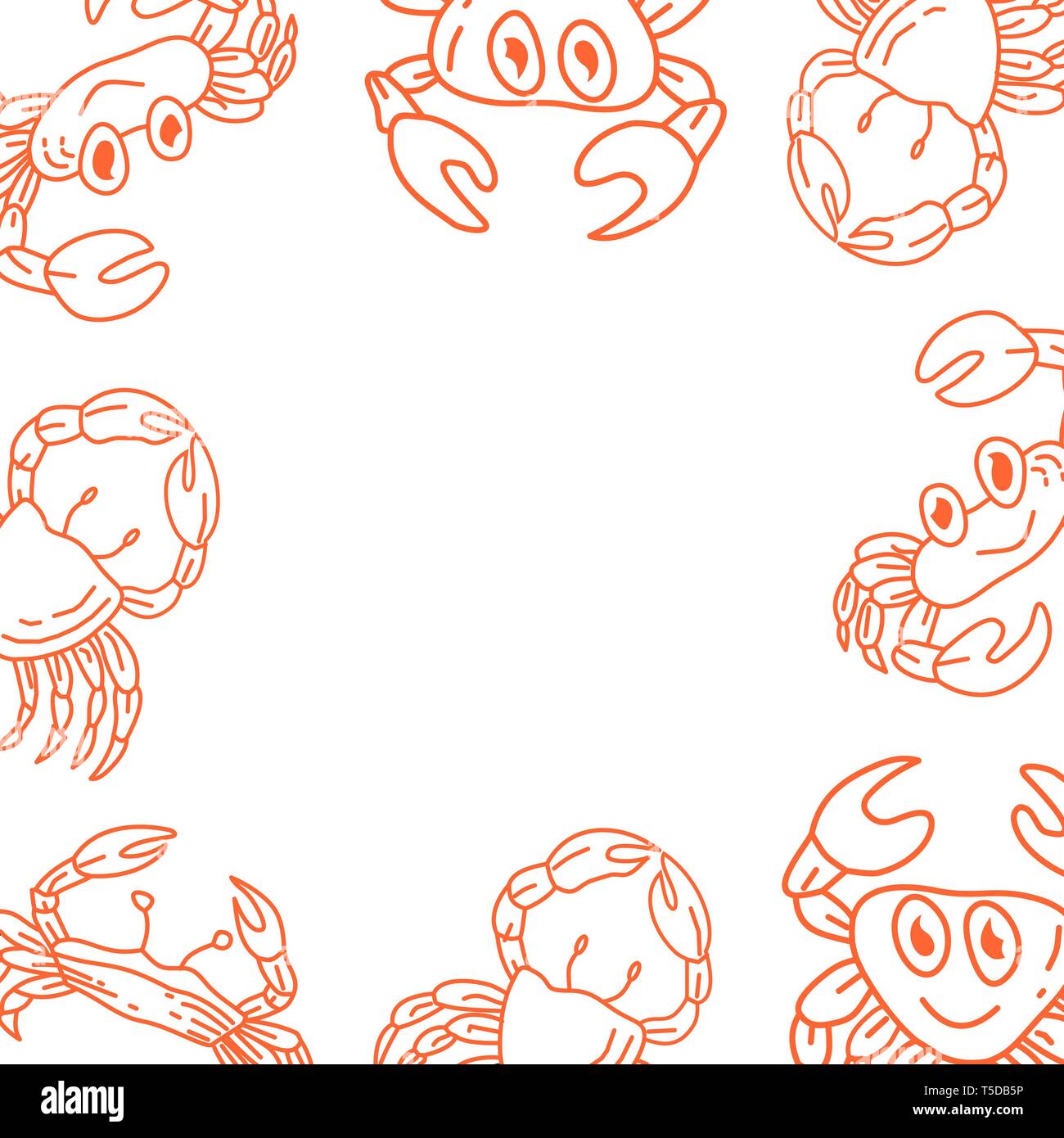 Crab Frame Empty Template Vector Stock Vector Image & Art - Alamy