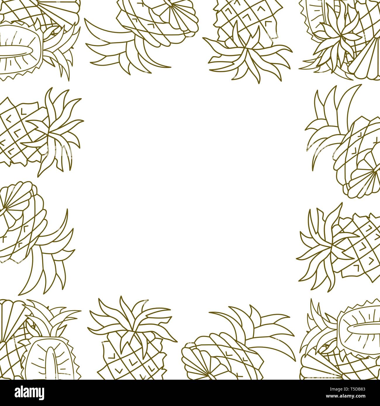 Pineapple Frame Empty Template Vector Stock Vector Image & Art - Alamy