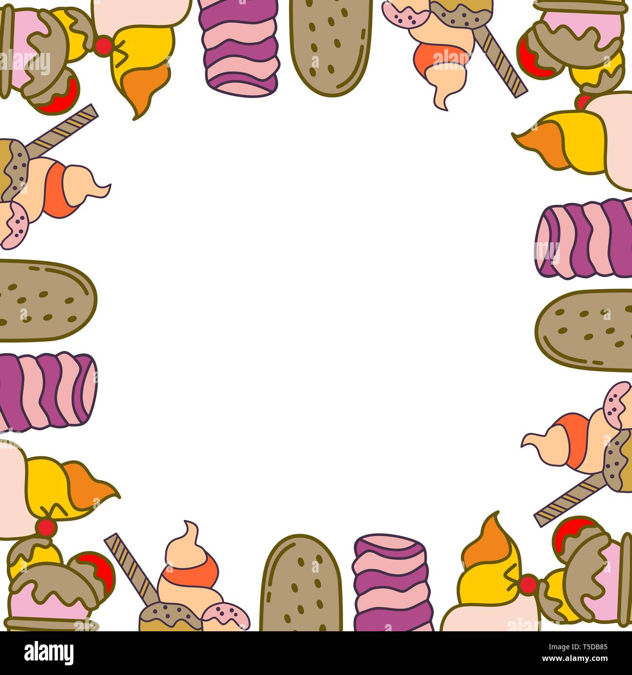 Ice Cream Frame Empty Template Vector Stock Vector Image & Art - Alamy