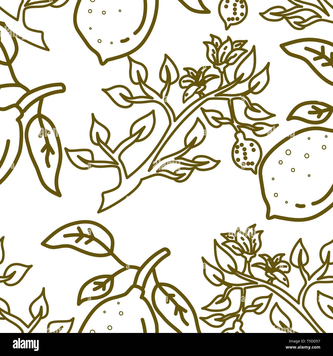 Lemon Fruit Pattern Seamless Vector Template Stock Vector Image & Art ...