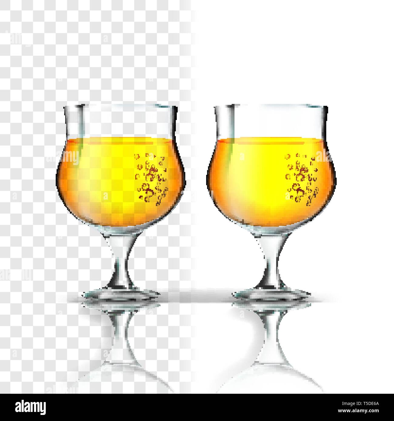 Realistic Glass With Apple Cider Or Beer Vector Stock Vector Image ...