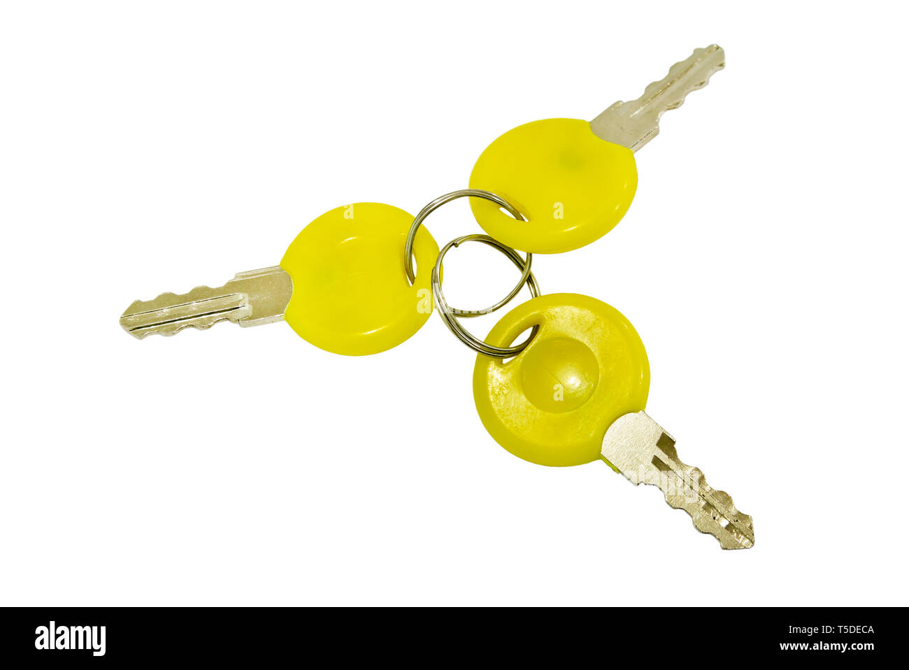 A bunch of three small keys isolated on a white background Stock Photo ...