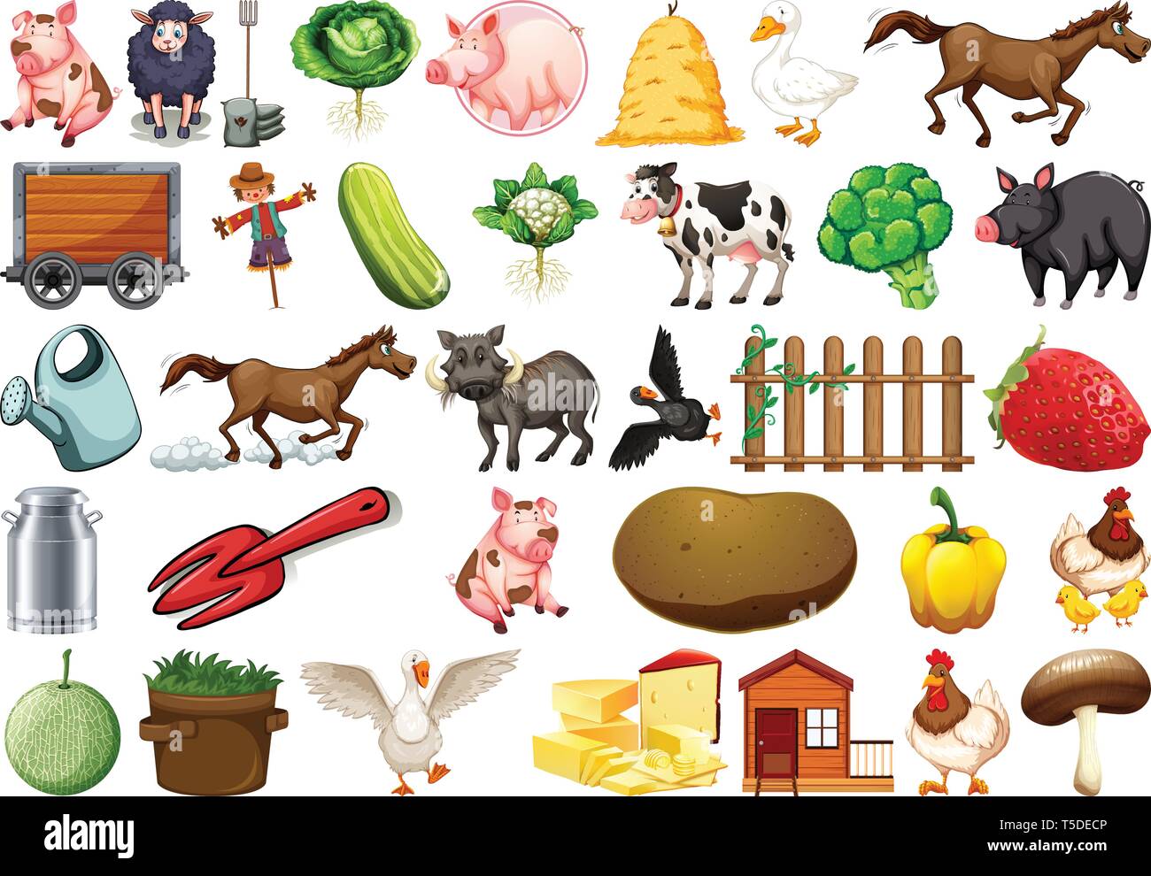 Set of farm element illustration Stock Vector Image & Art - Alamy