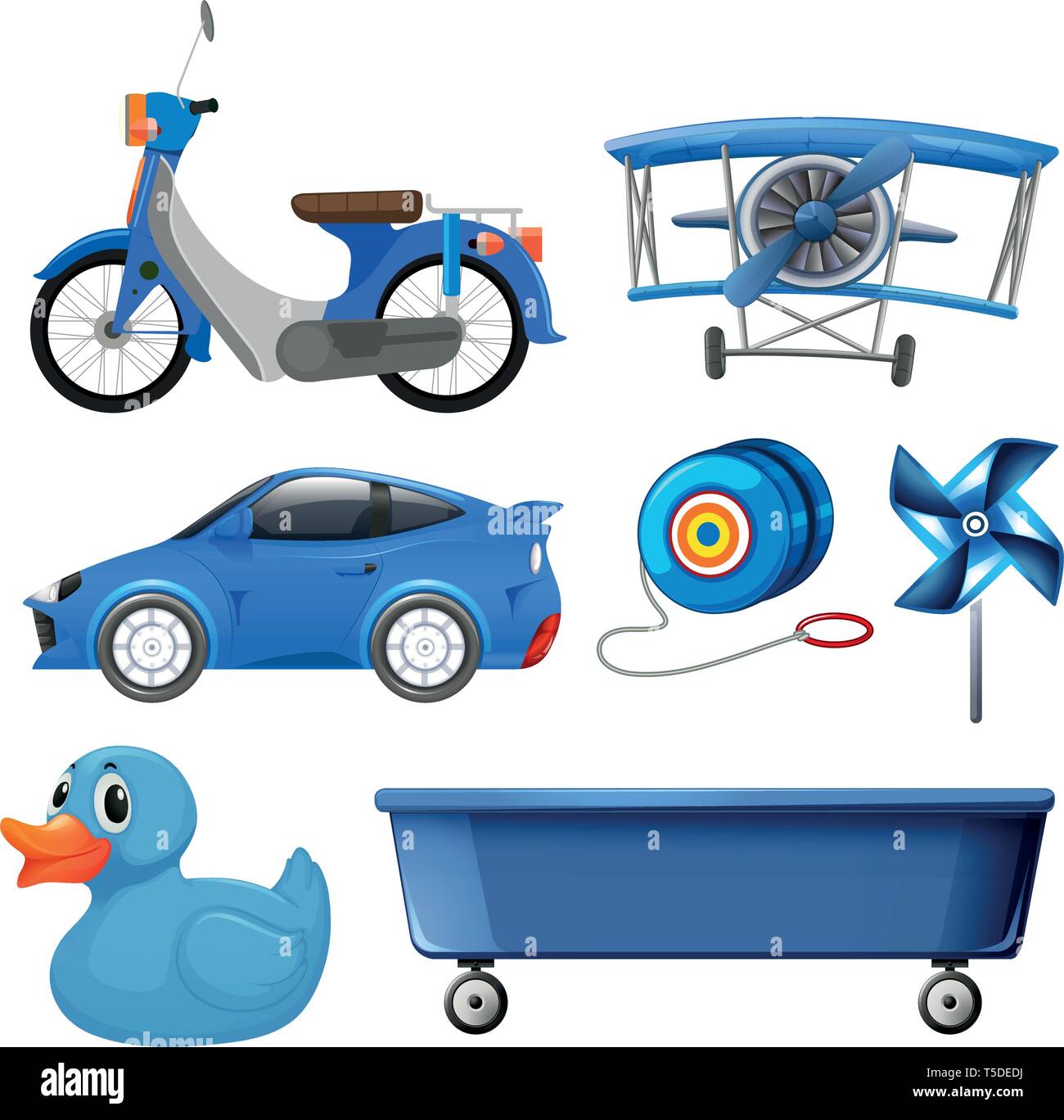 Set of blue object illustration Stock Vector Image & Art - Alamy