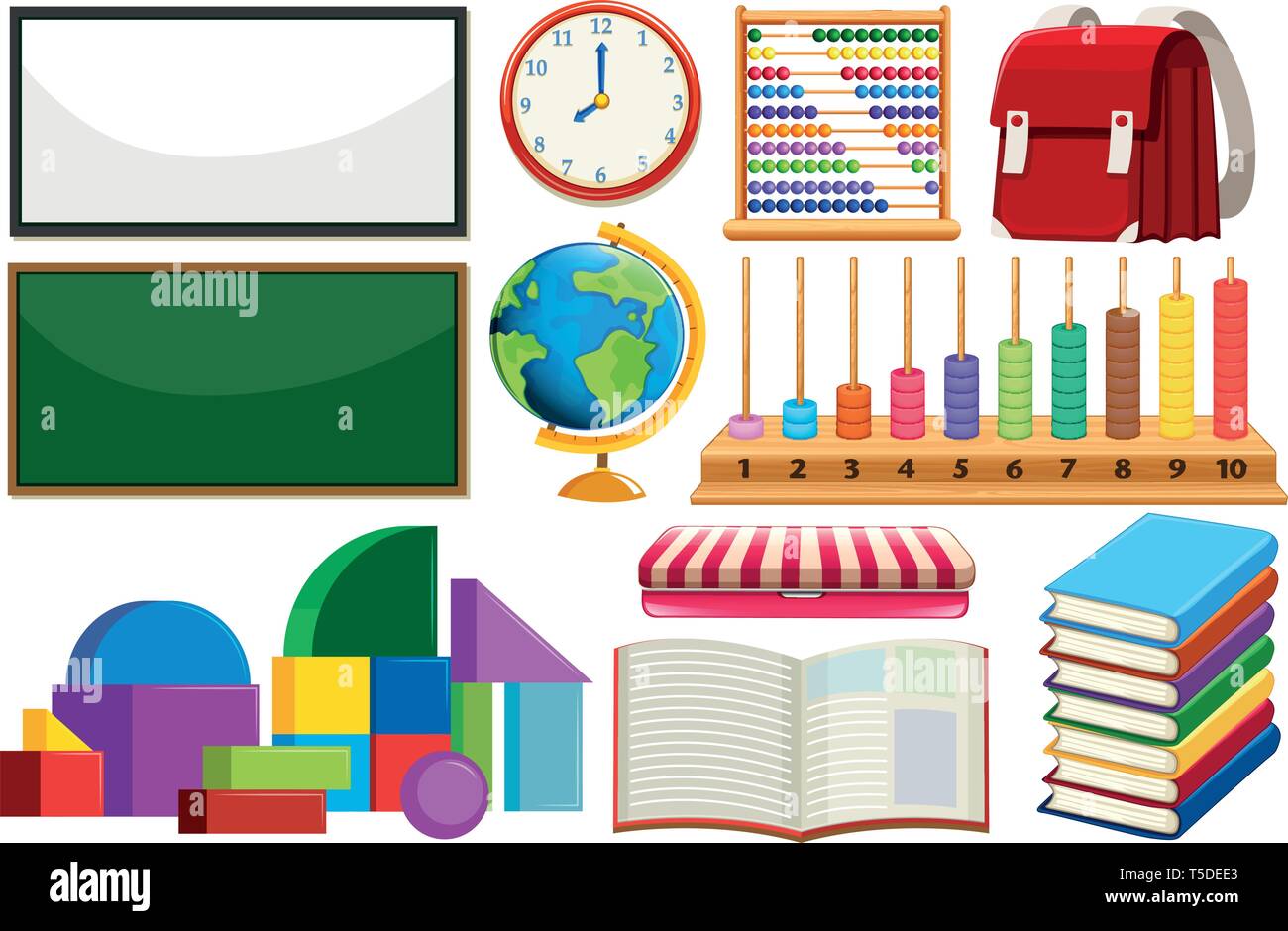 Set of learning equipment illustration Stock Vector Image & Art - Alamy