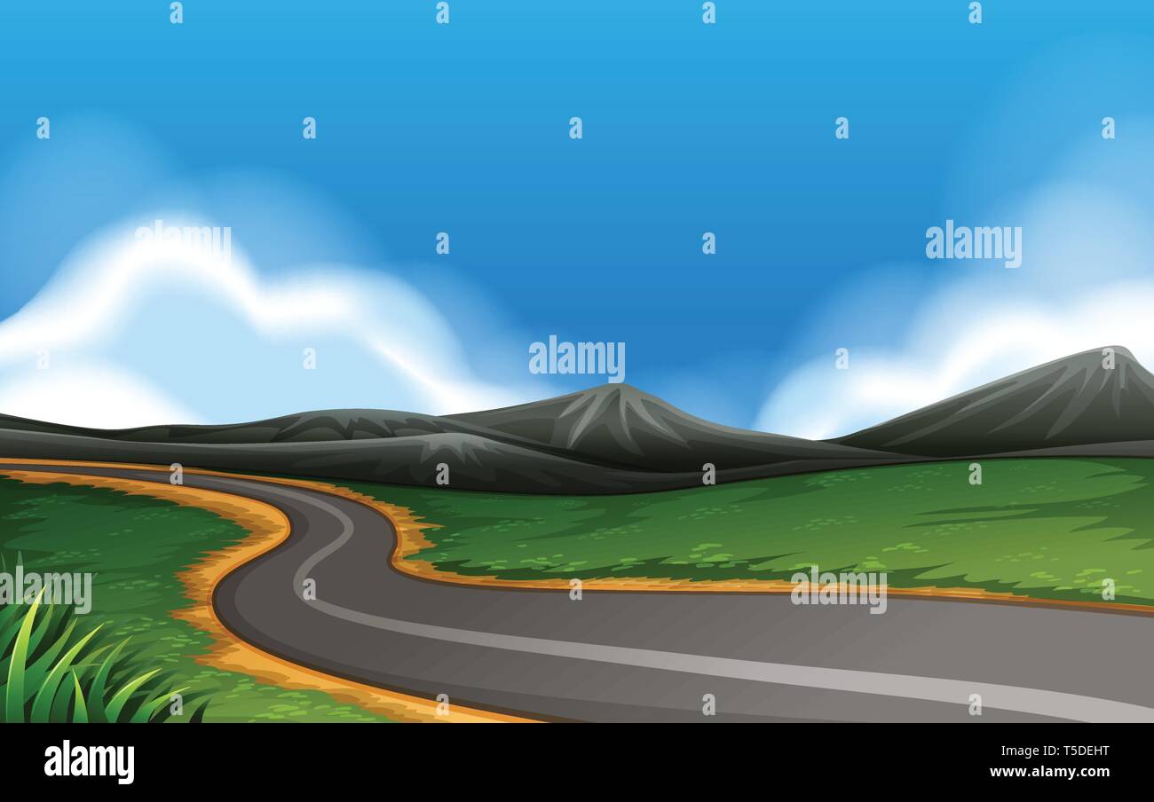 Spring summer rural road Stock Vector Images - Alamy