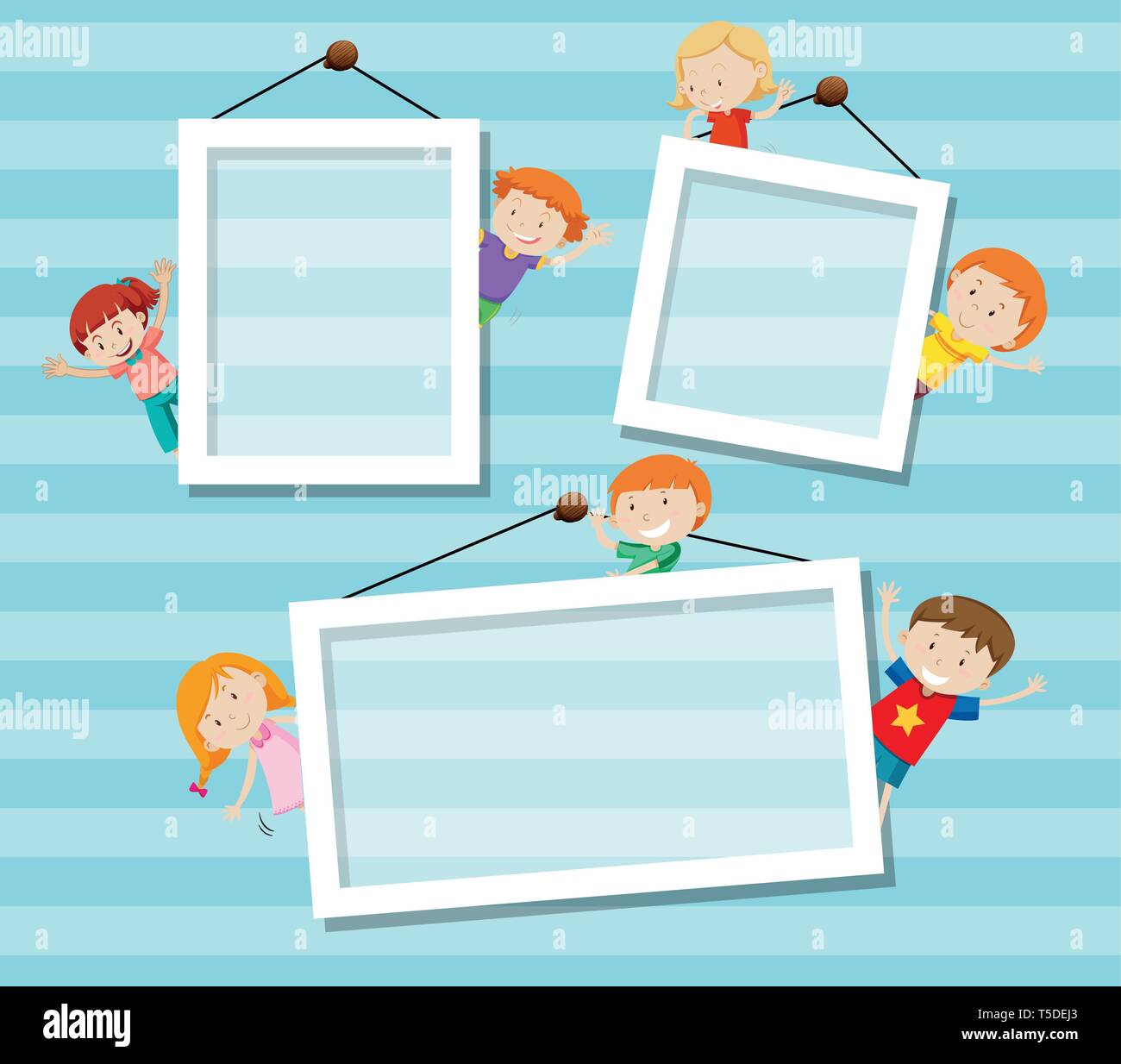 Happy kid on frame illustration Stock Vector Image & Art - Alamy