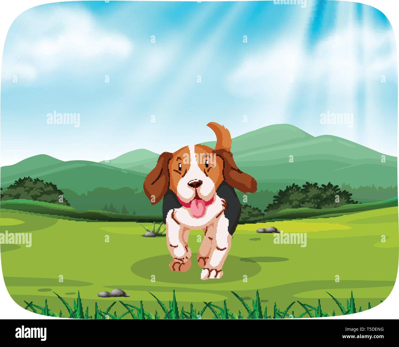 Puppy in the nature park illustration Stock Vector Image & Art - Alamy