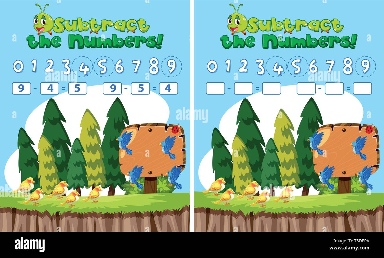 Set of subtraction template illustration Stock Vector Image & Art - Alamy