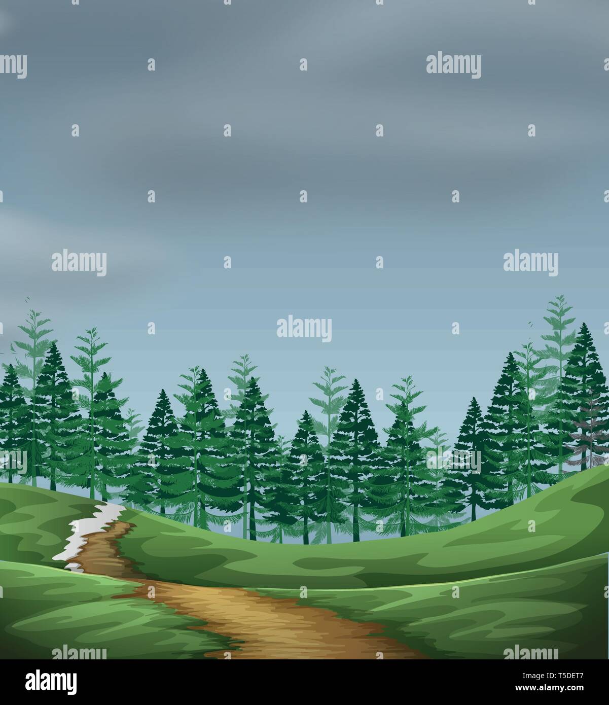 A nature green landscape illustration Stock Vector Image & Art - Alamy