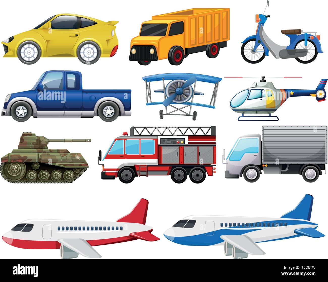 Set of transportation vehicle illustration Stock Vector Image & Art - Alamy