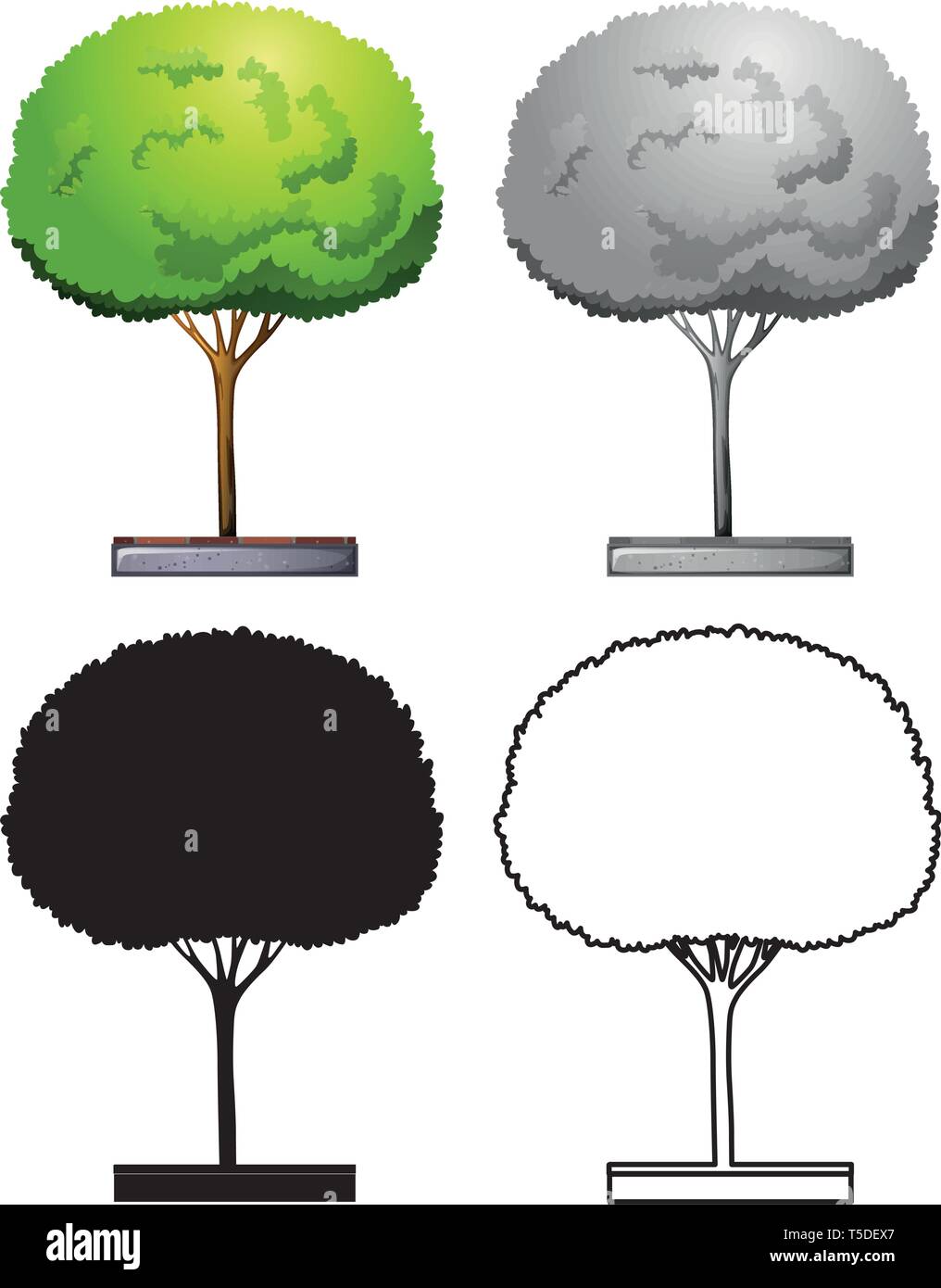 Set of tree design illustration Stock Vector Image & Art - Alamy