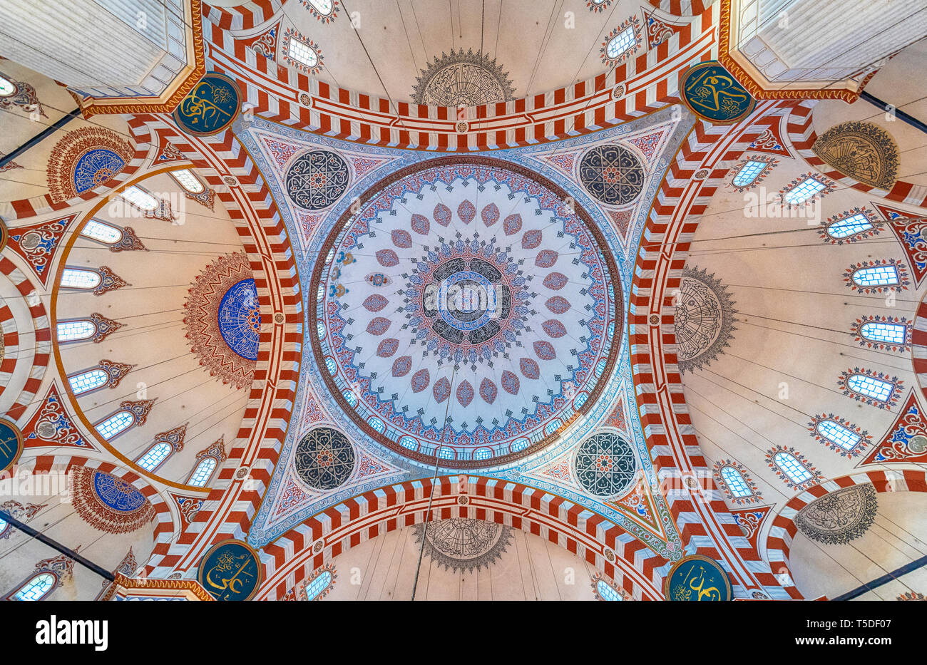 Istanbul, Turkey. Interior of Sehzade Mosque or Prince's Mosque ...