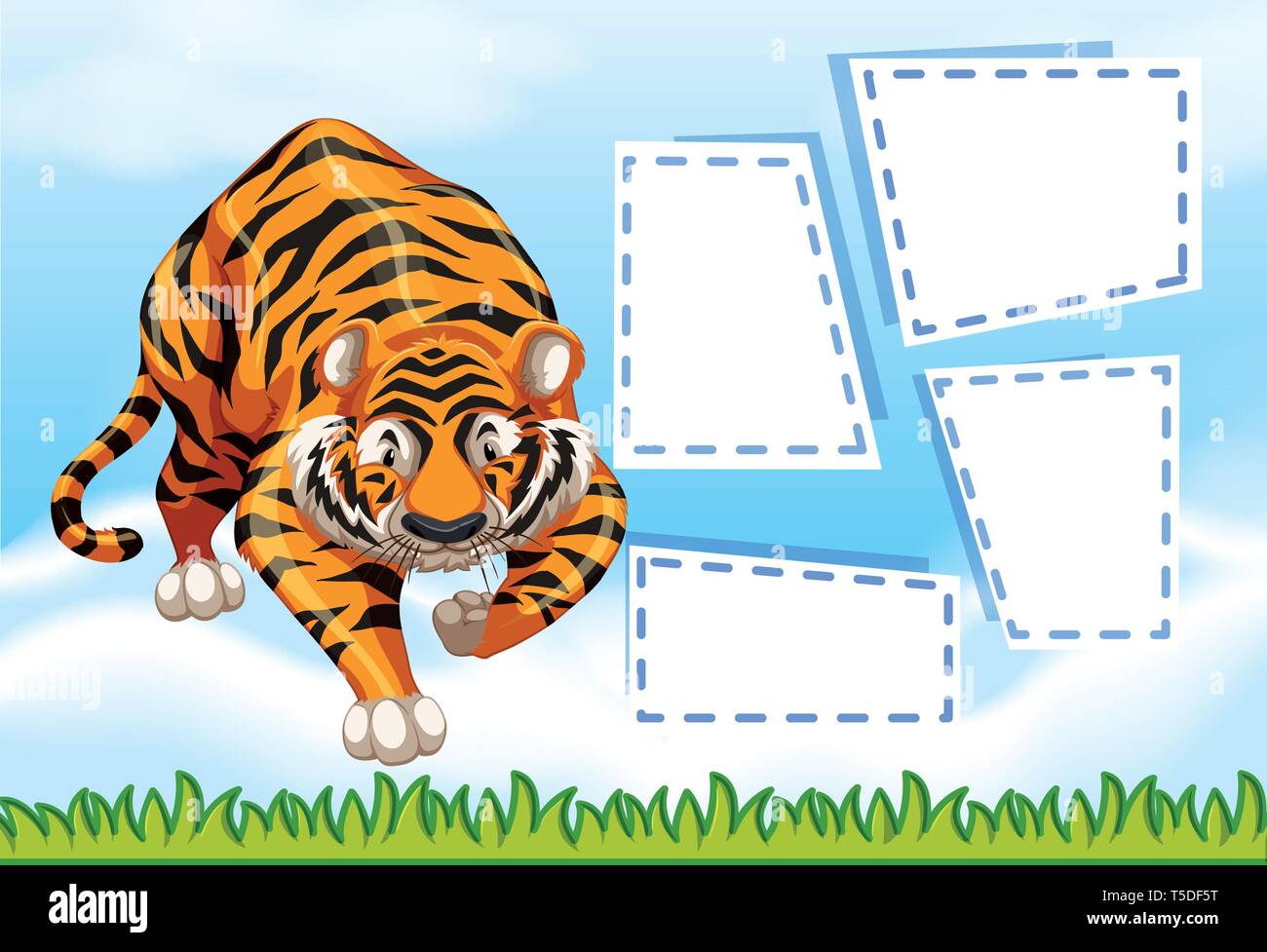 Tiger on note template illustration Stock Vector Image & Art - Alamy