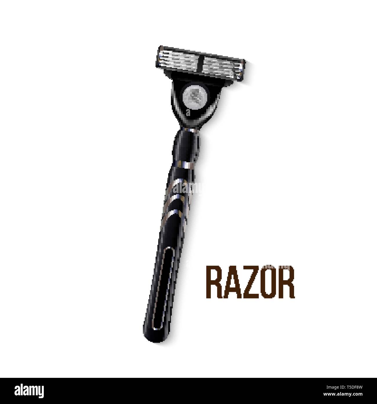 Realistic Man Steel Shaving Razor For Face Vector Stock Vector Image ...