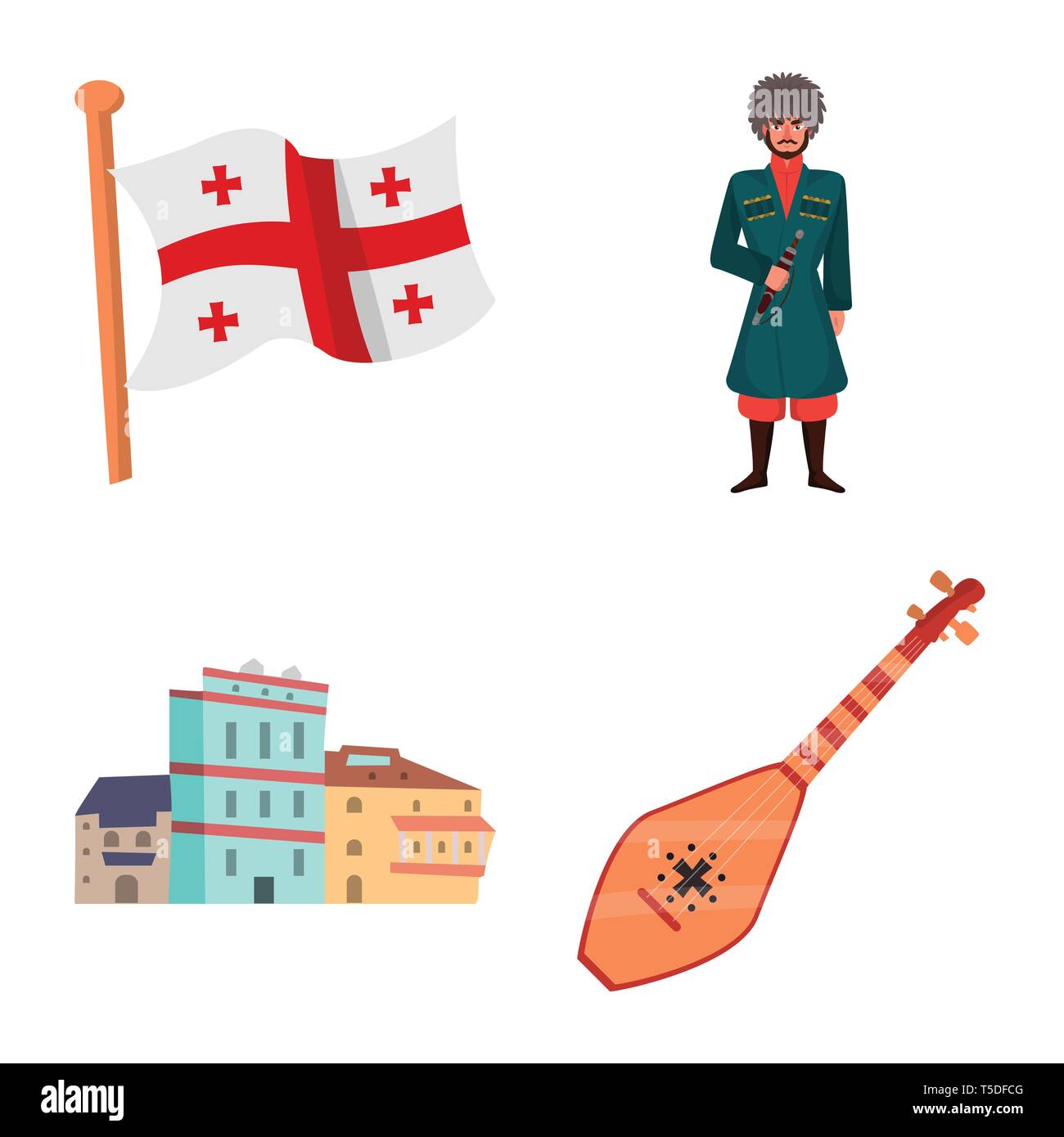 Isolated object of Caucasus and traditions sign. Collection of Caucasus ...