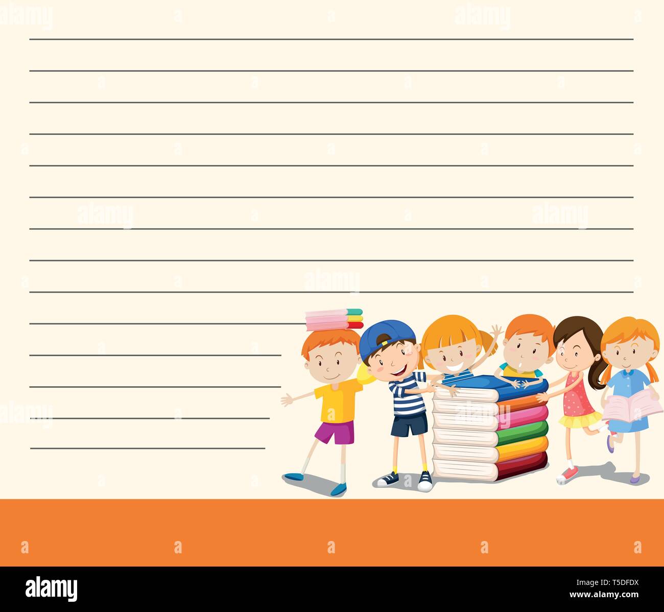 Student on blank note template illustration Stock Vector Image & Art ...