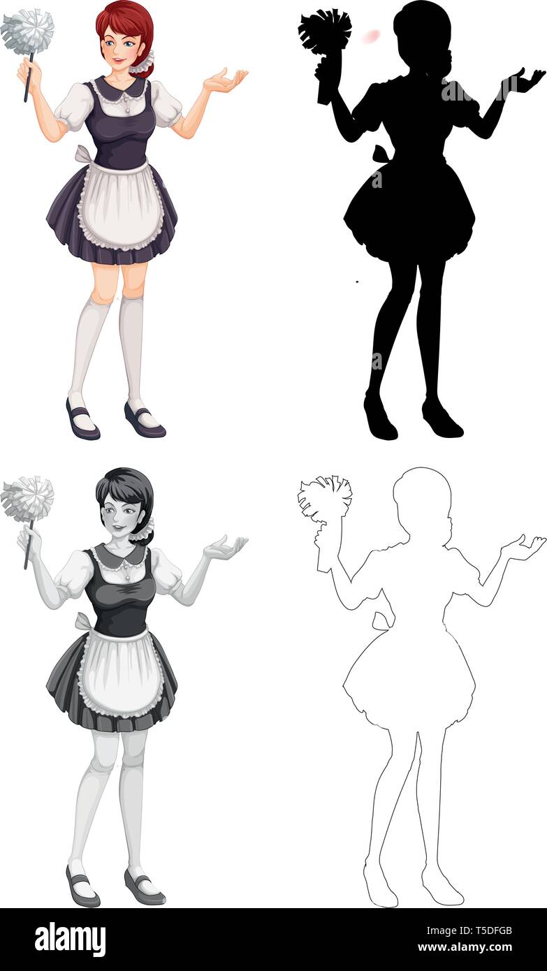 Set of maid character illustration Stock Vector Image & Art - Alamy